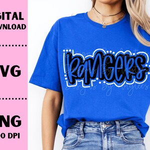 Rangers SVG, Rangers PNG, Mascot Shirt Design, Team Spirit Png, Rangers ...