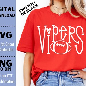 Vipers SVG, Vipers PNG, Vipers Football, Mascot Shirt Design, Team ...