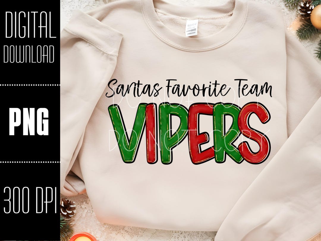 Santas Favorite Team PNG, Christmas Png, Vipers Png, Vipers Shirt Idea ...