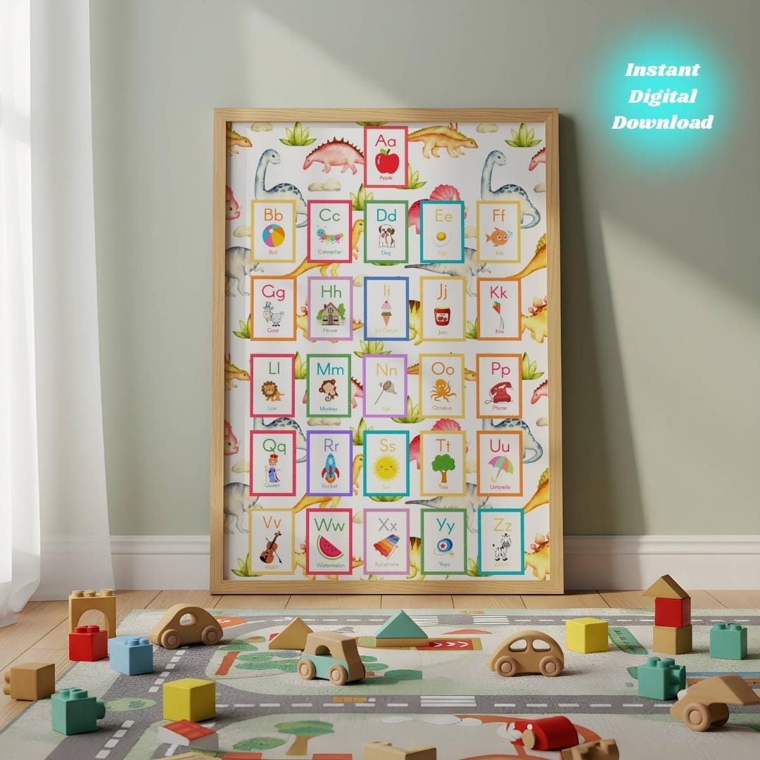 Alphabet Dinosaurs Alphabet Poster Letter Formation Montessori ...