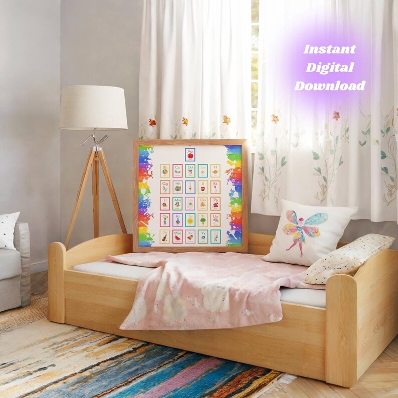 Alphabet Wall Art Rainbow Border Alphabet Poster Letter Formation ...