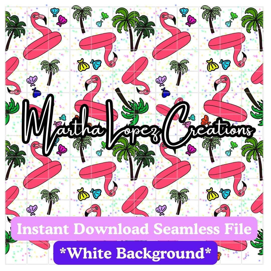 Tropical Seamless Flamingos Seamless Pattern Hand Drawn PNG Download ...