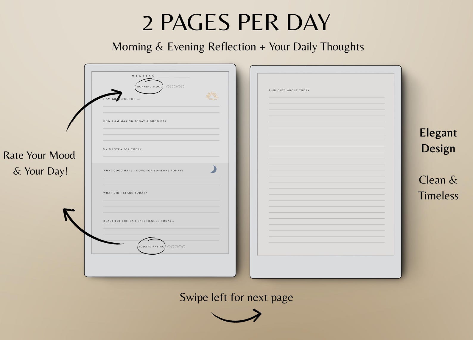 The Good Day Journal – Daily Reflection Gratitude Template for ...