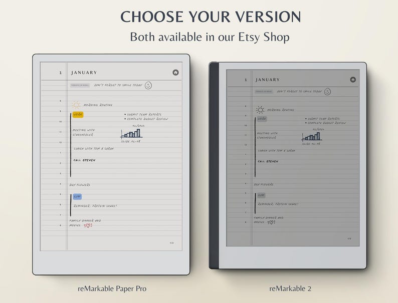 Remarkable 2 Daily Planner Template | Minimalist Hyperlinked Journal ...