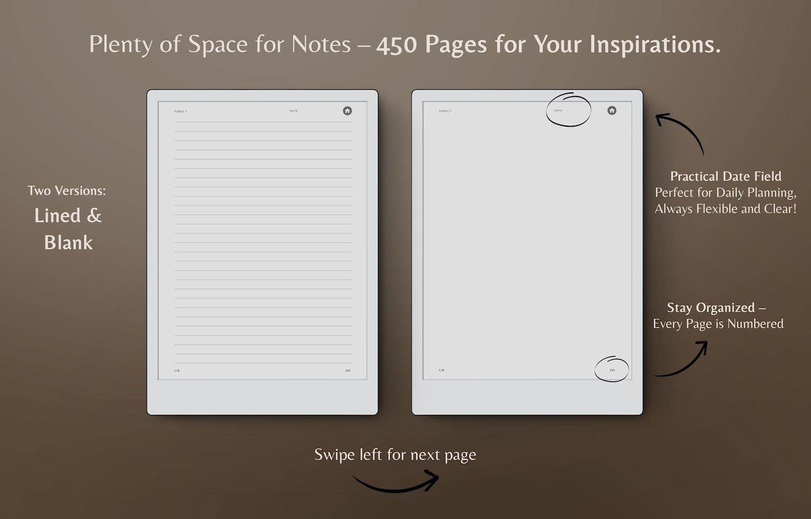 Notebook Plus – Lined & Blank Template for Remarkable Paper Pro ...