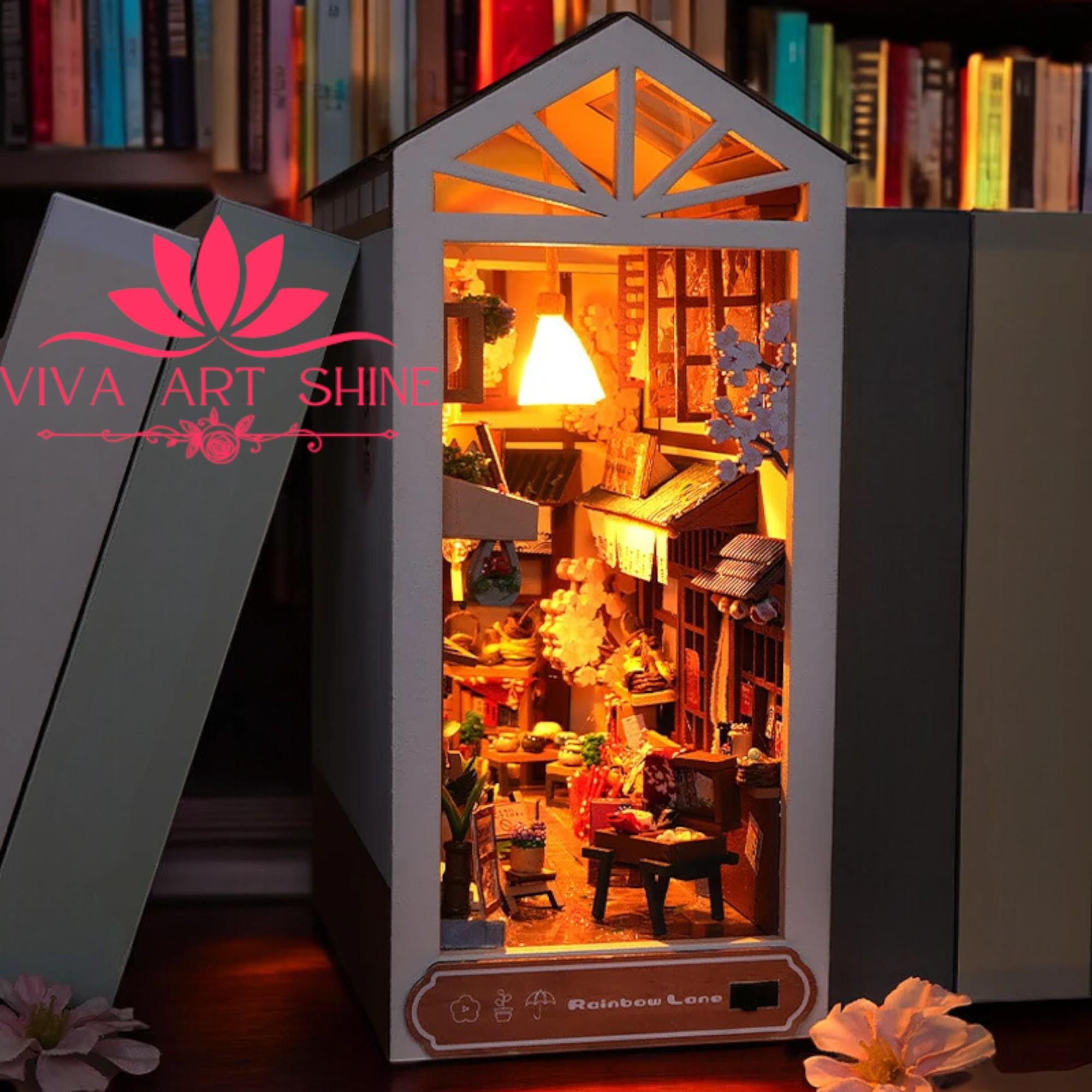 DIY Book Nook Kit – 3D Wooden Bookshelf Insert With LED Lights ...