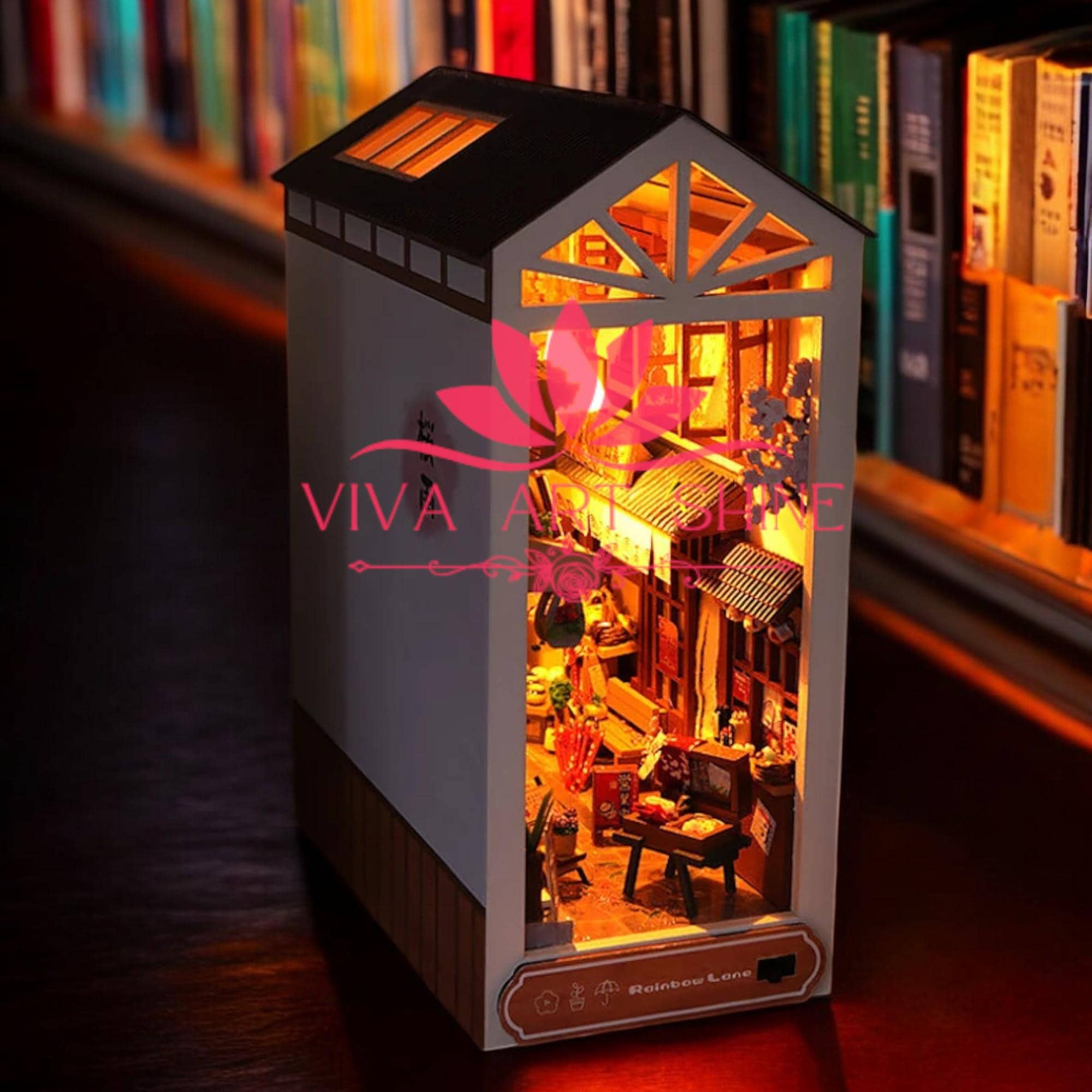 DIY Book Nook Kit – 3D Wooden Bookshelf Insert With LED Lights ...