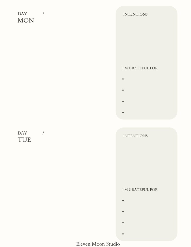 Weekly Planner | Minimalist Printable Weekly Planning Pages | Focused ...