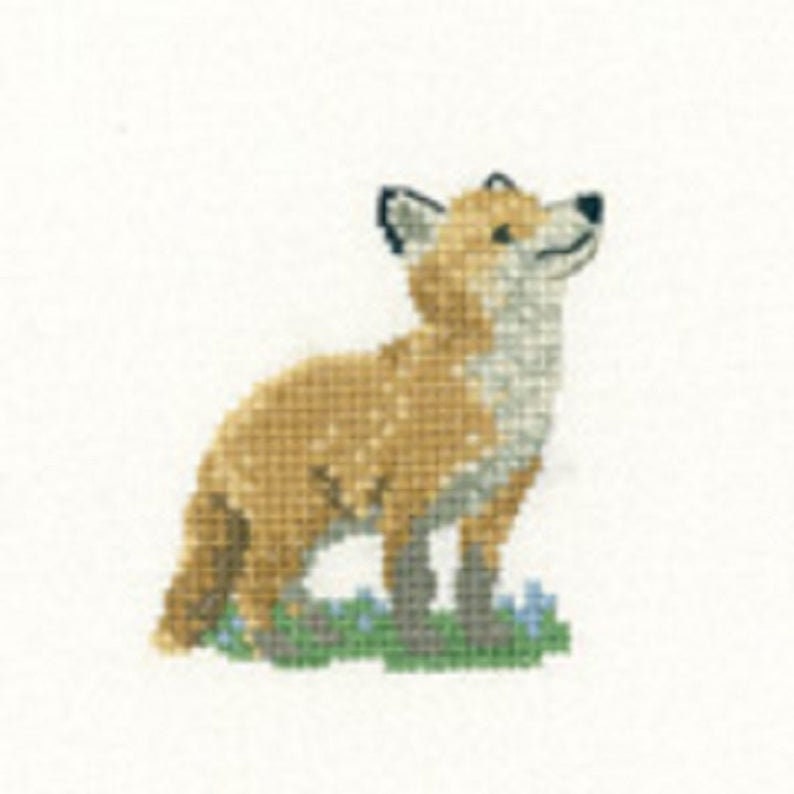 Fox Cub Cross Stitch Kit From Heritage Craft Little Friends on | Etsy