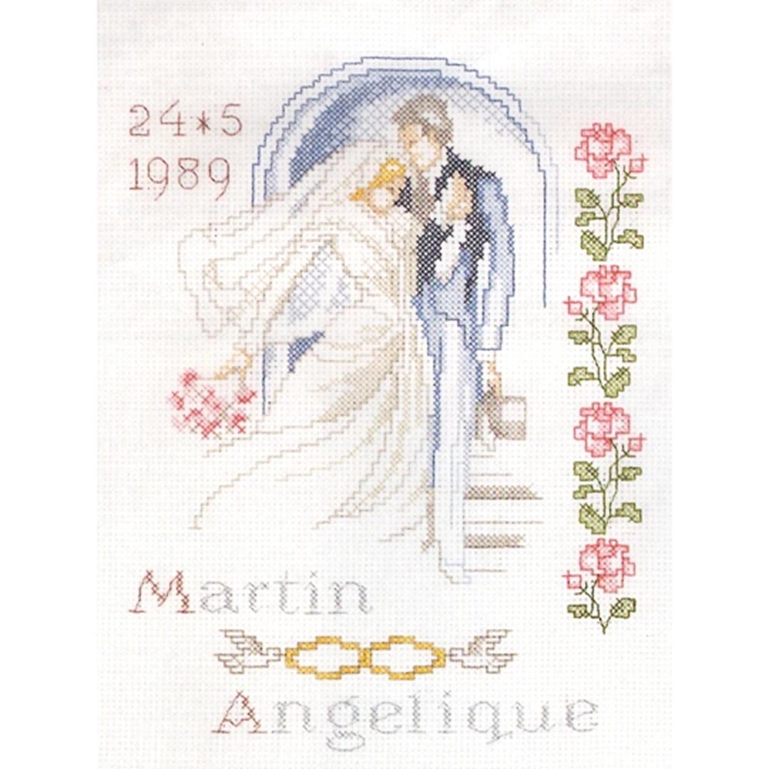 Pako Wedding Roses Sampler Counted Cross Stitch Kit , Bride and Groom ...
