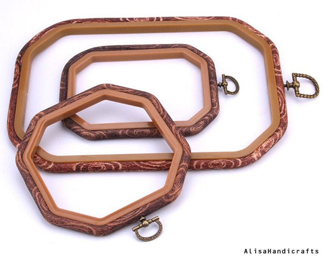 Octagonal Plastic Flexi Hoop With a Woodgrain Effect. 3 Sizes. Sewing ...