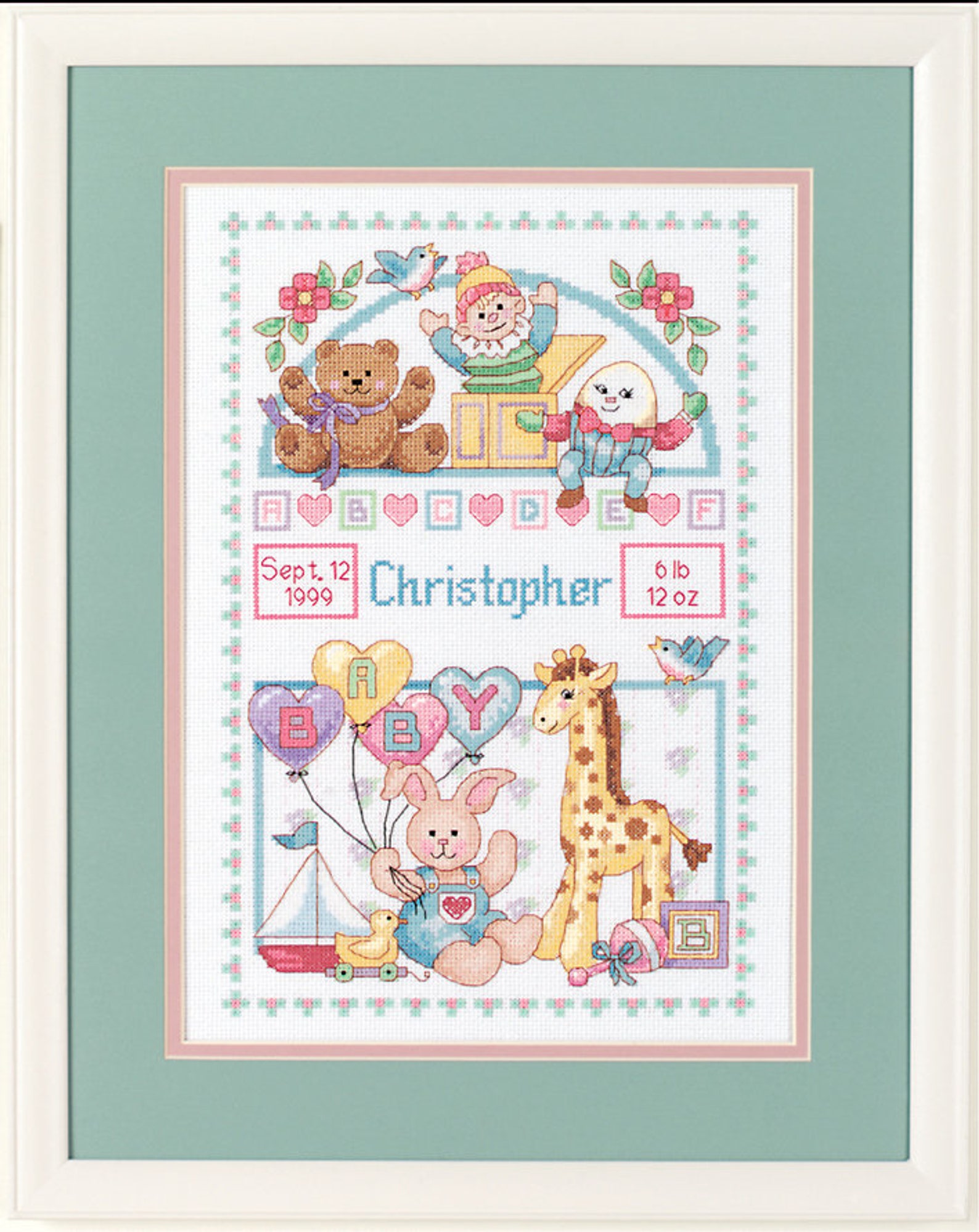 Dimensions Baby Birth Record Counted Cross Stitch Kit 25cm X - Etsy