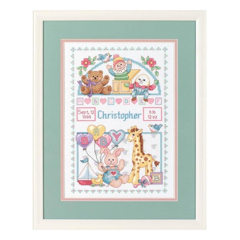 Dimensions Baby Birth Record Counted Cross Stitch Kit 25cm X - Etsy