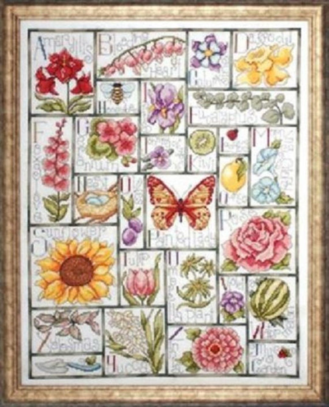 Floral ABC Cross Stitch Kit From Design Works (2492) , 16 X 20 ...