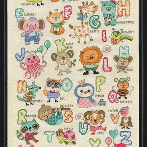 Design Works Cute Animals ABC Counted Cross Stitch Kit - 3269, Alphabet ...