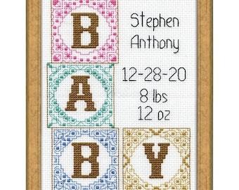 A-B-C Fun Baby Sampler Counted Cross Stitch Kit From Designs Works Baby ...