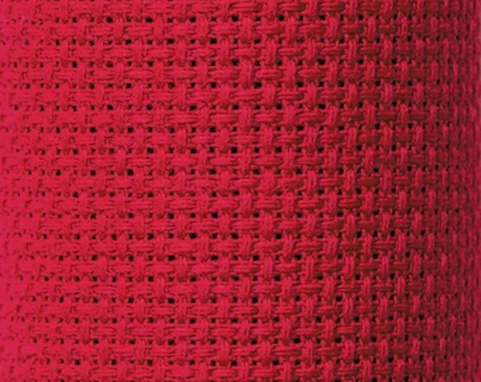 DMC Charles Craft Red Aida Cloth: 14 Count Cross Stitch Fabric (15x18 ...