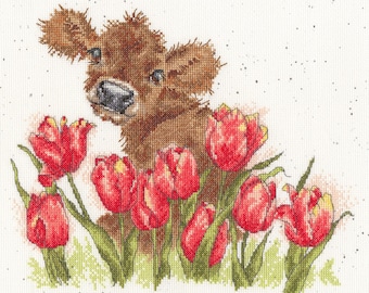 MOO Counted Cross Stitch Kit by Bothy Threads Brown Cow Kit - Etsy