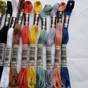 10 X DMC Threads/floss Skeins, 10 Skeins Assorted Colours , Floss ...