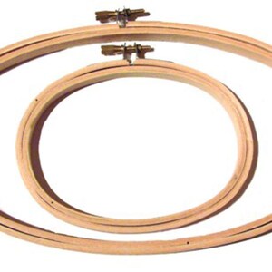 OVAL Wooden Embroidery Hoop for Cross Stitch, 5 X 9 or 3.5 X 5 Inch ...