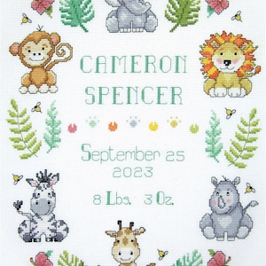 In the Jungle Baby Sampler Counted Cross Stitch Kit From Design Works ...