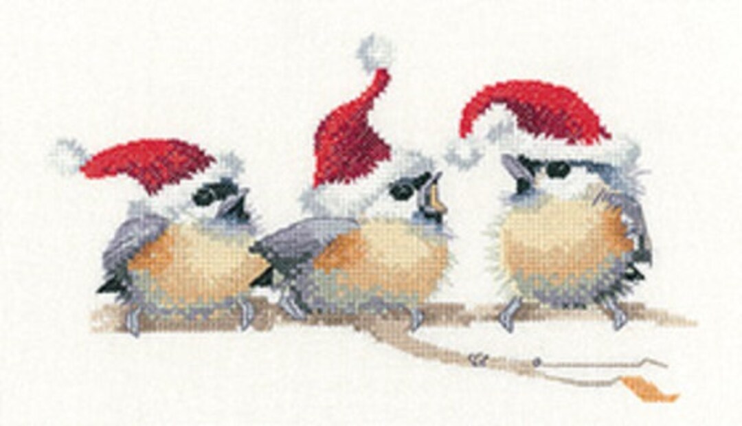 Heritage Crafts Festive Chicks on 14ct Aida, Chickadee Bird Kit ...