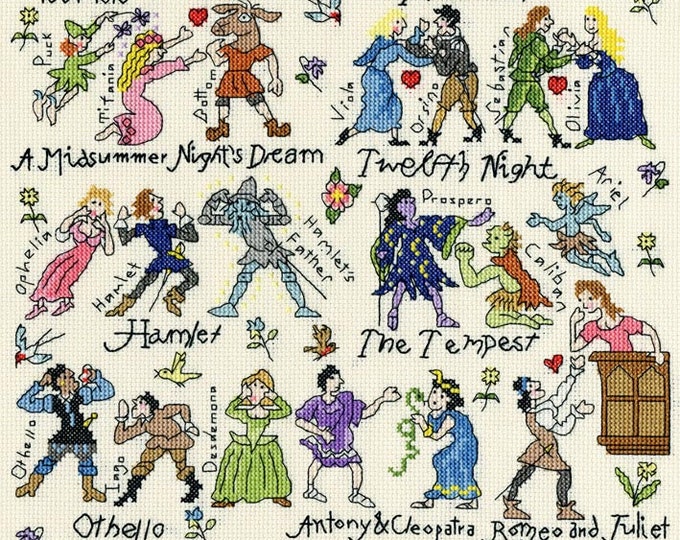 Bothy Threads William Shakespeare Characters Counted Cross Stitch Kit ...