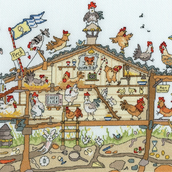 Chicken Cross Stitch - Etsy