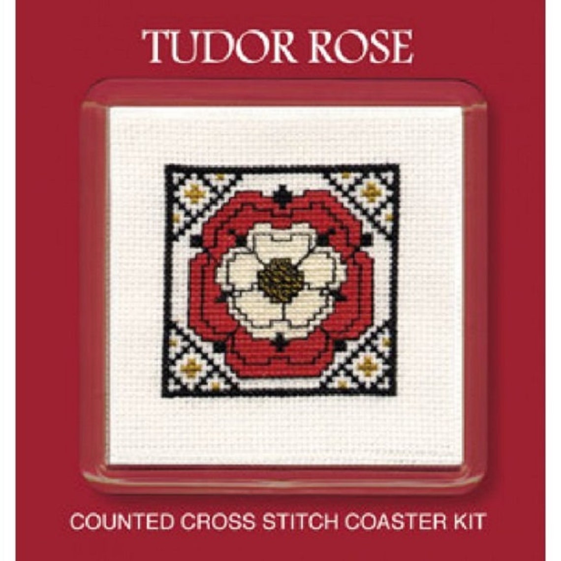 Tudor Rose Coaster Counted Cross Stitch Kit From Textile - Etsy