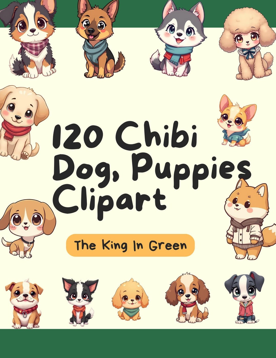 Chibi Dogs Clipart Pack 120 PNG Files With 15 Cute Dog Breeds for ...
