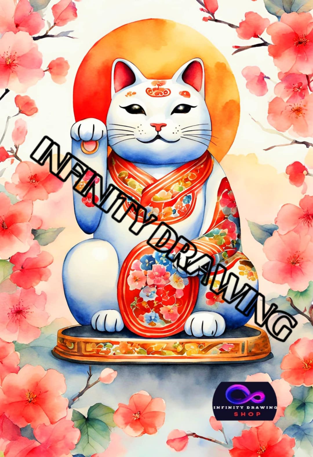 Lucky Cat Drawing JAPAN Lucky, Paintings, Cat Pictures, Murals ...