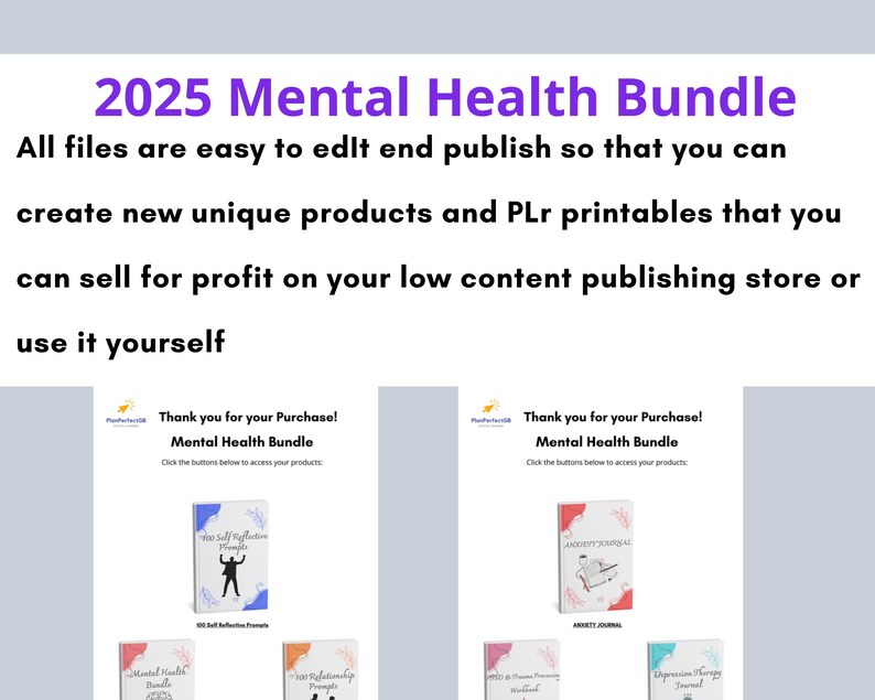 Printable Mental Health Journal Set - Anxiety & Depression Workbook ...