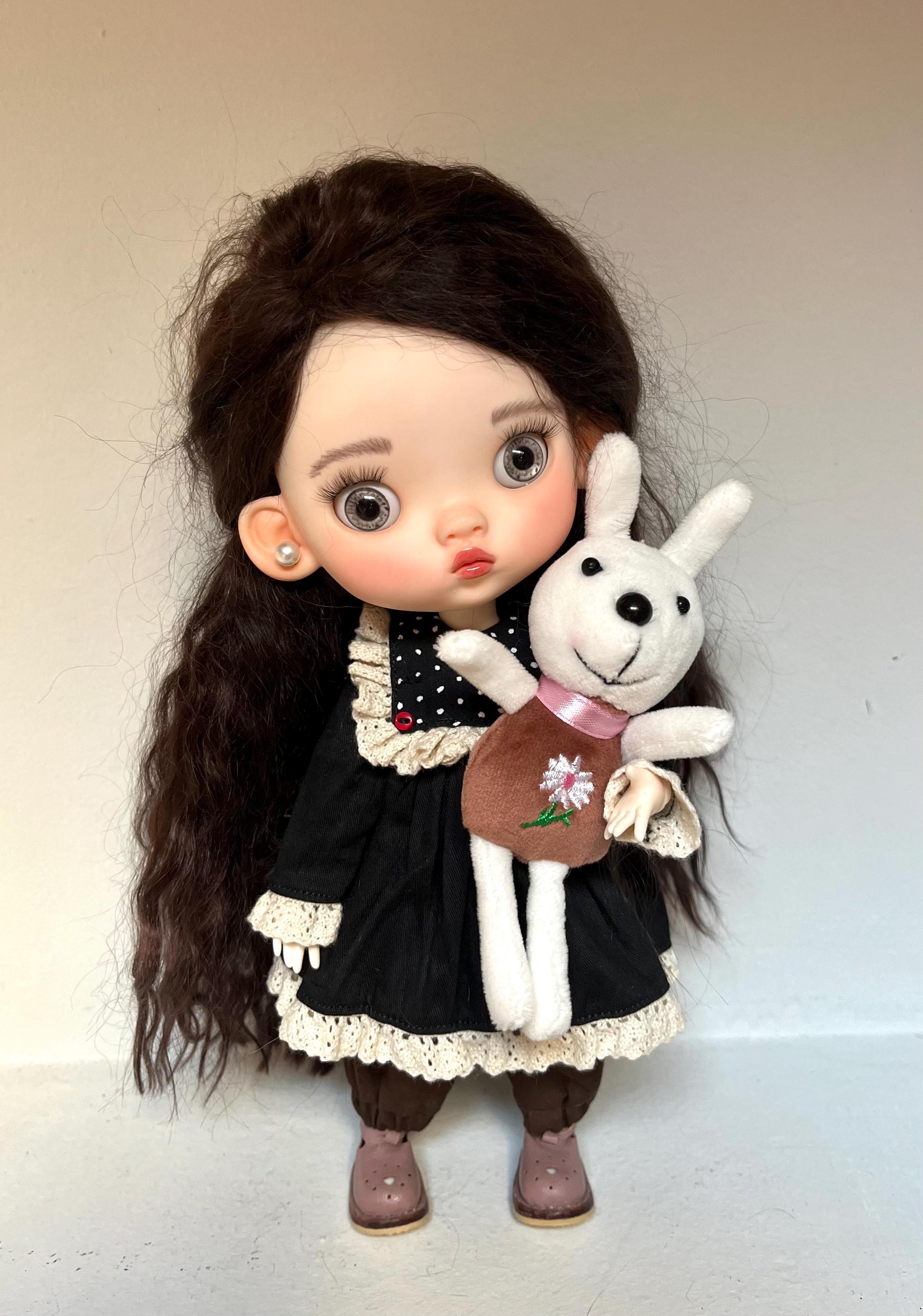 Handmade BJD Doll With Long Curly Hair and Stylish Beret – Collectible ...