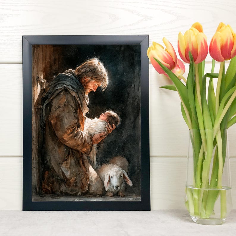 Saint Joseph and Baby Jesus Art Print | Catholic Fine Art - Etsy