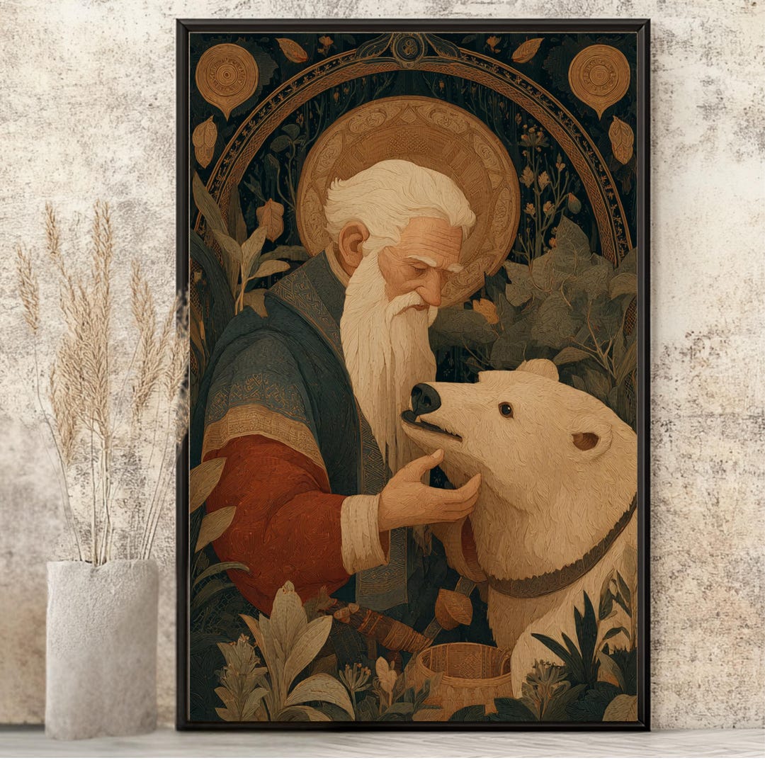 Saint Seraphim of Sarov Art Print, Russian Orthodox Icon, Fine Art ...