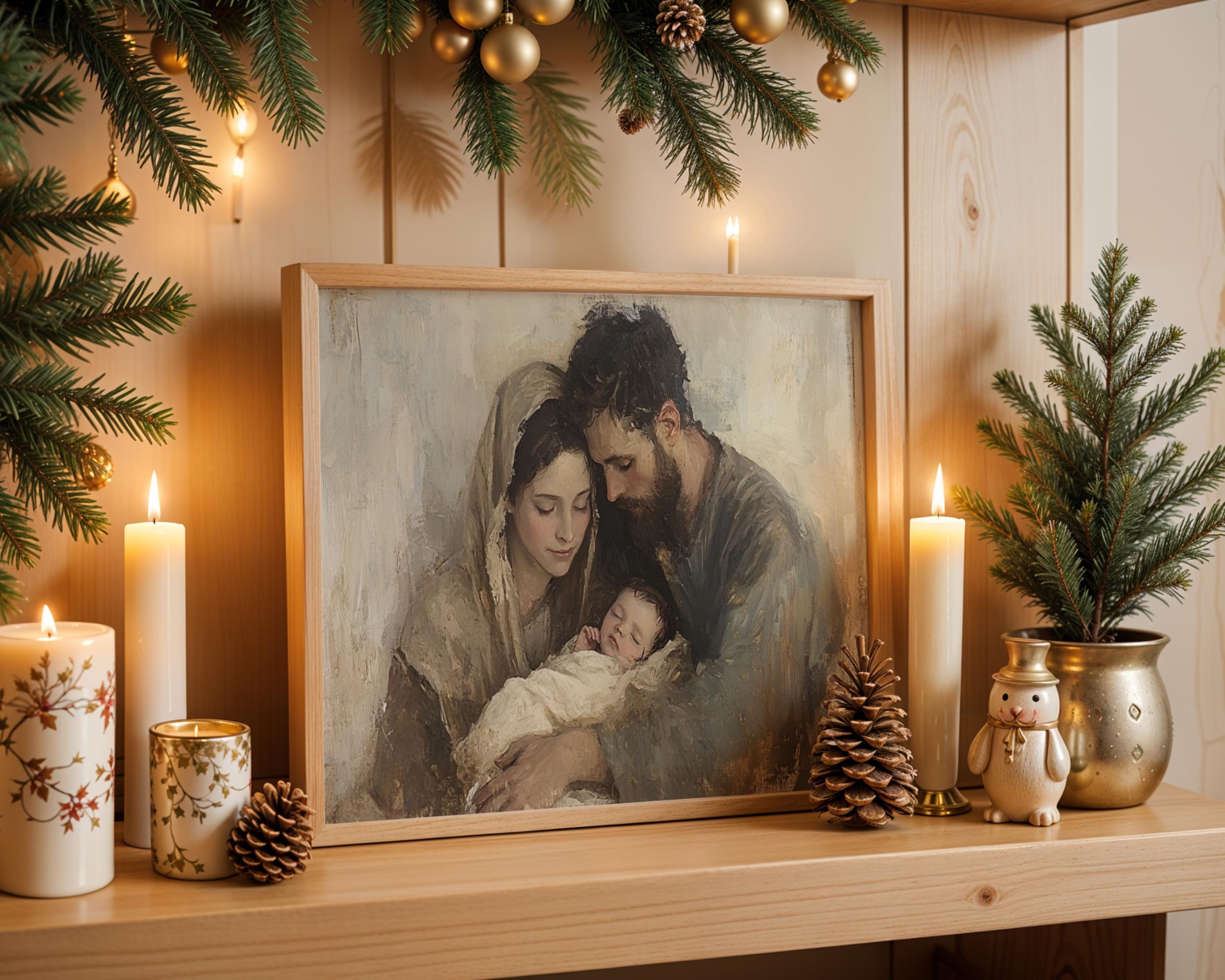 Holy Family Painting: Impressionist Nativity Scene Art Print - Etsy