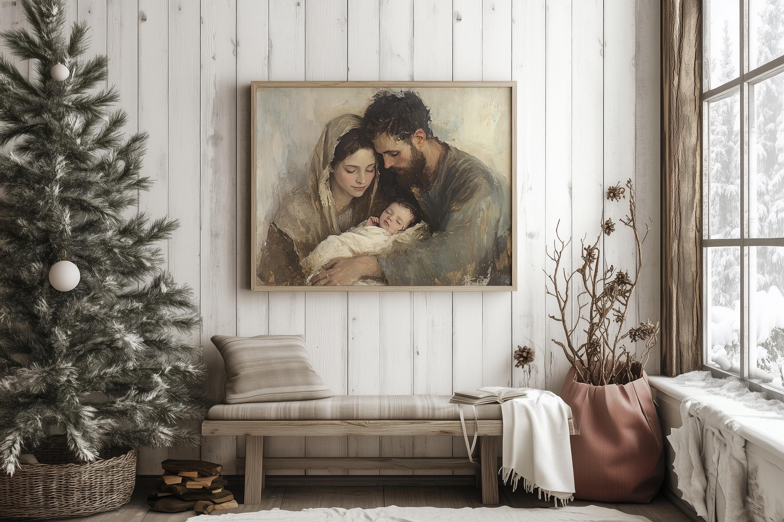 Holy Family Painting: Impressionist Nativity Scene Art Print - Etsy