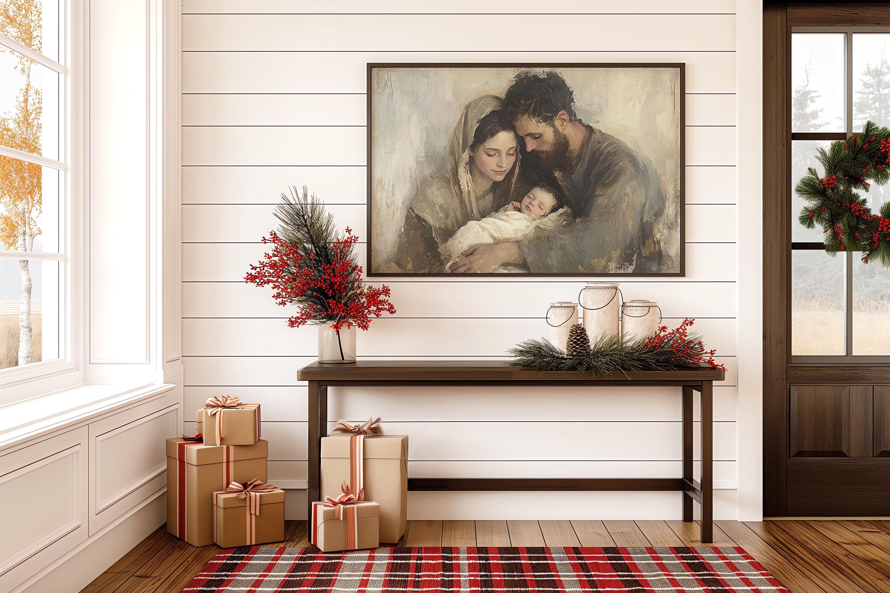 Holy Family Painting: Impressionist Nativity Scene Art Print - Etsy