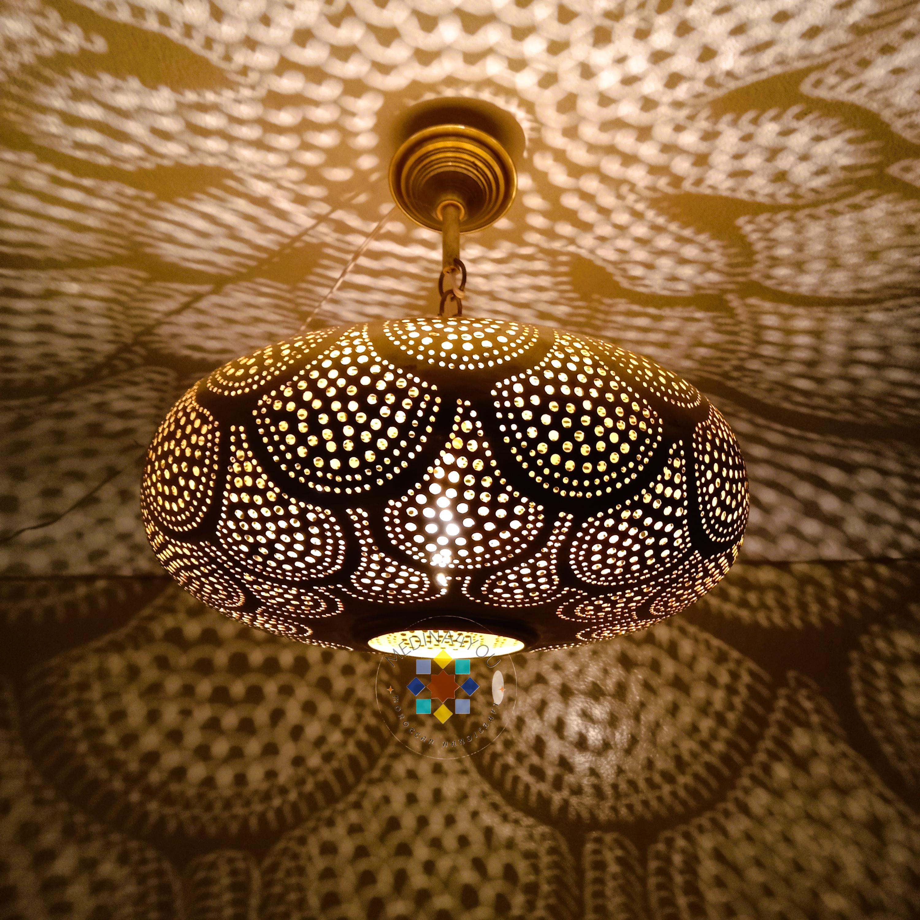 Moroccan Pendant Light, Moroccan Lamp Hanging, Morocco Lamp, Brass ...