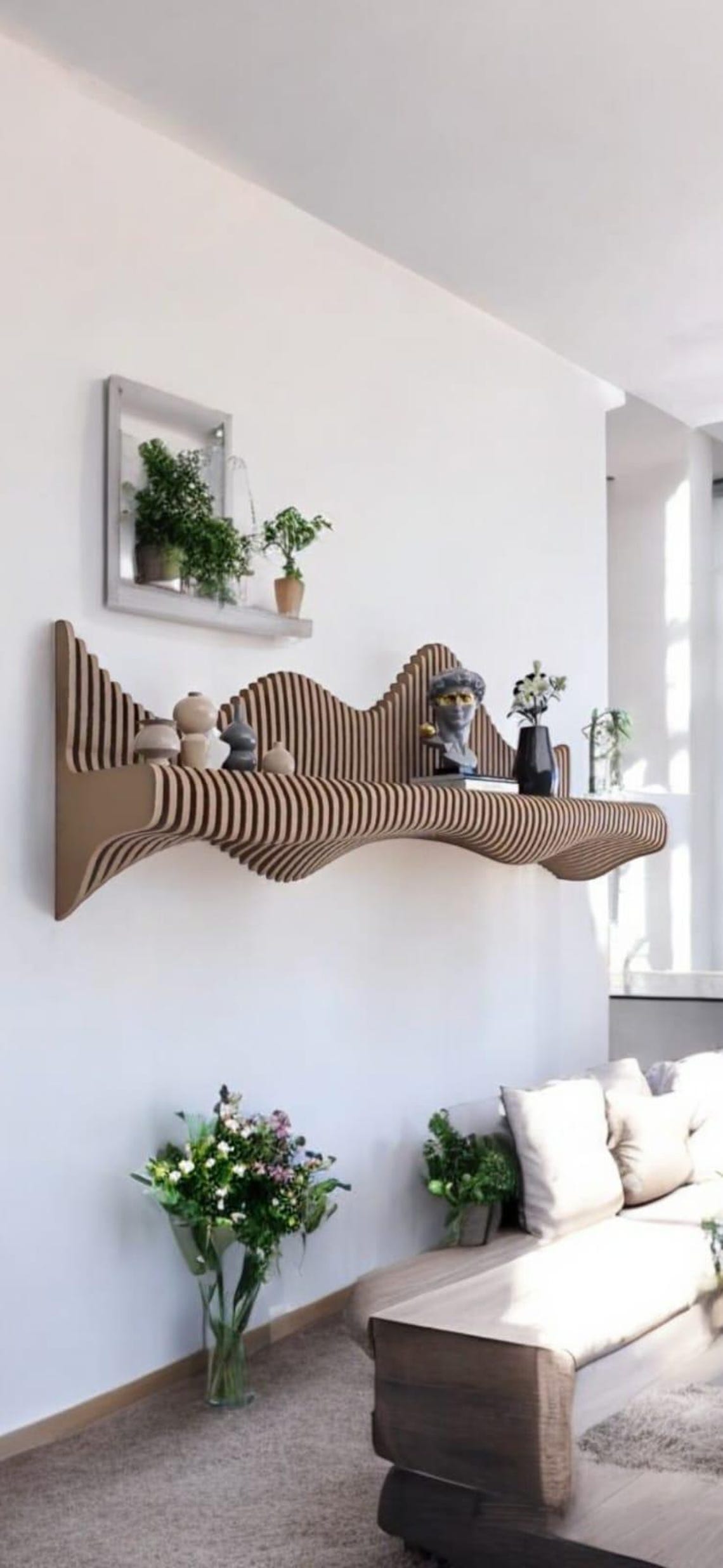 Floating Shelf Wall Mounted, Walnut Hanging Floating Shelves, Wall ...