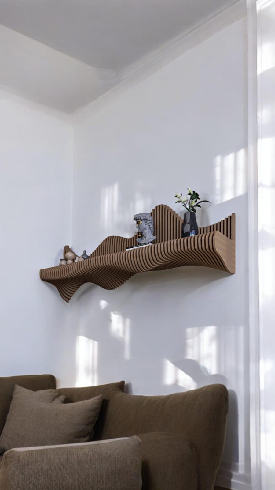 Floating Shelf Wall Mounted, Walnut Hanging Floating Shelves, Wall ...