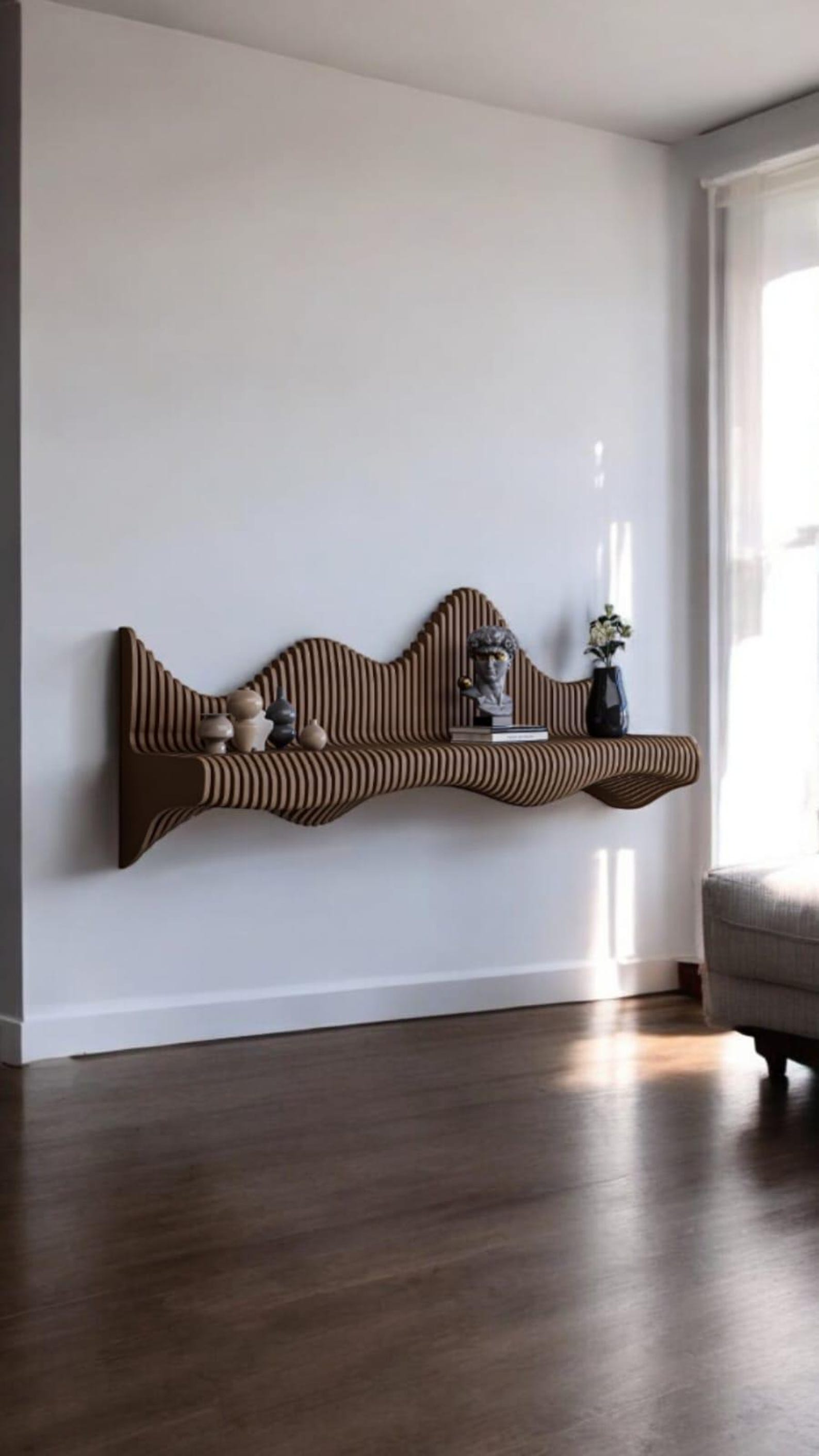 Floating Shelf Wall Mounted, Walnut Hanging Floating Shelves, Wall ...