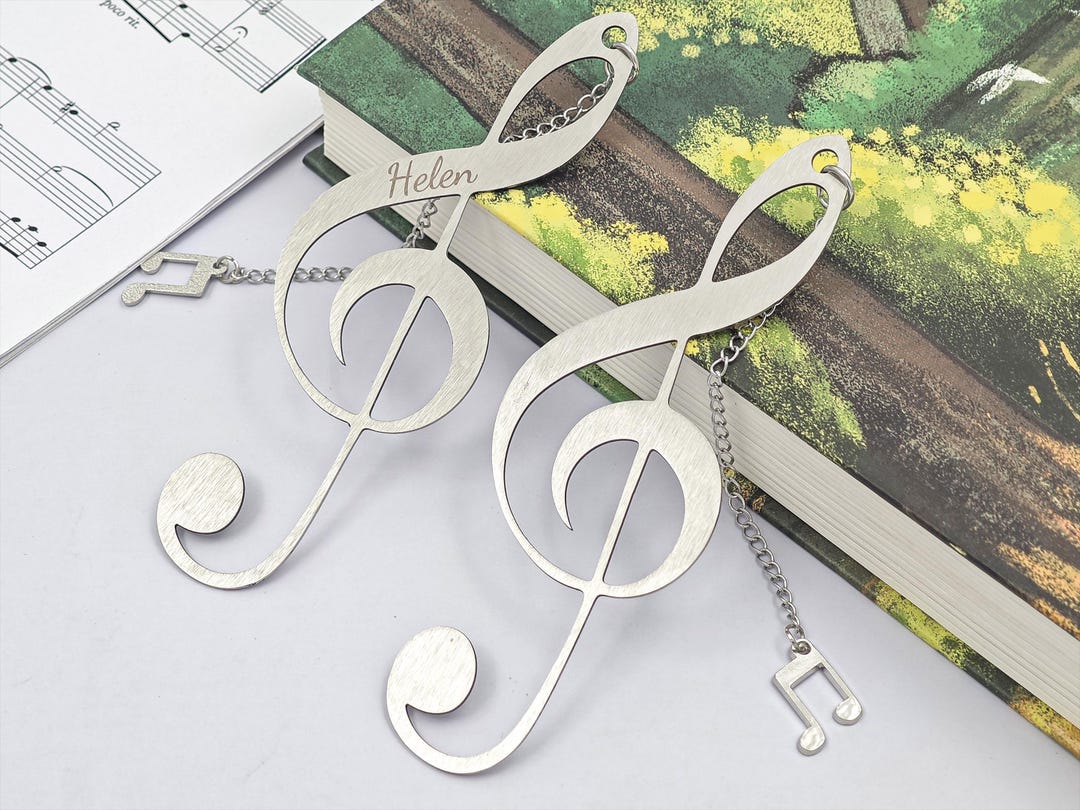 Personalized Music Teacher Gift - Engraved Metal Musical Note Bookmark ...