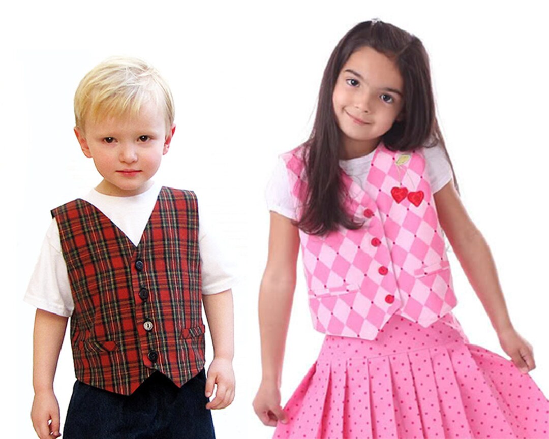 Kids and Baby Vest Pattern - Festive Vests, Easy PDF Sewing Pattern by ...