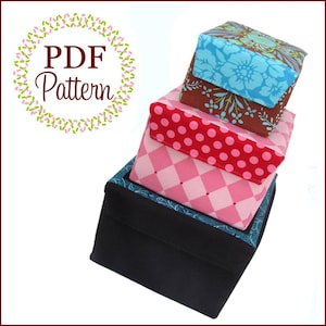 Padded Box PDF Sewing Pattern, Case Study- Basic Boxes (three Sizes ...