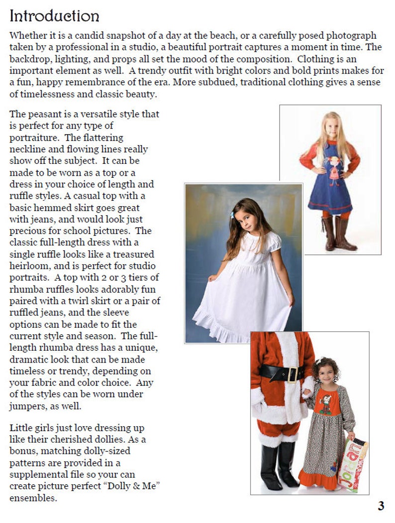 Portrait Peasant Tops and Dresses Boutique Pattern PDF | Etsy