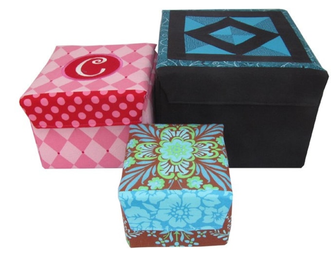 Padded Box PDF Sewing Pattern, Case Study- Basic Boxes (three Sizes ...