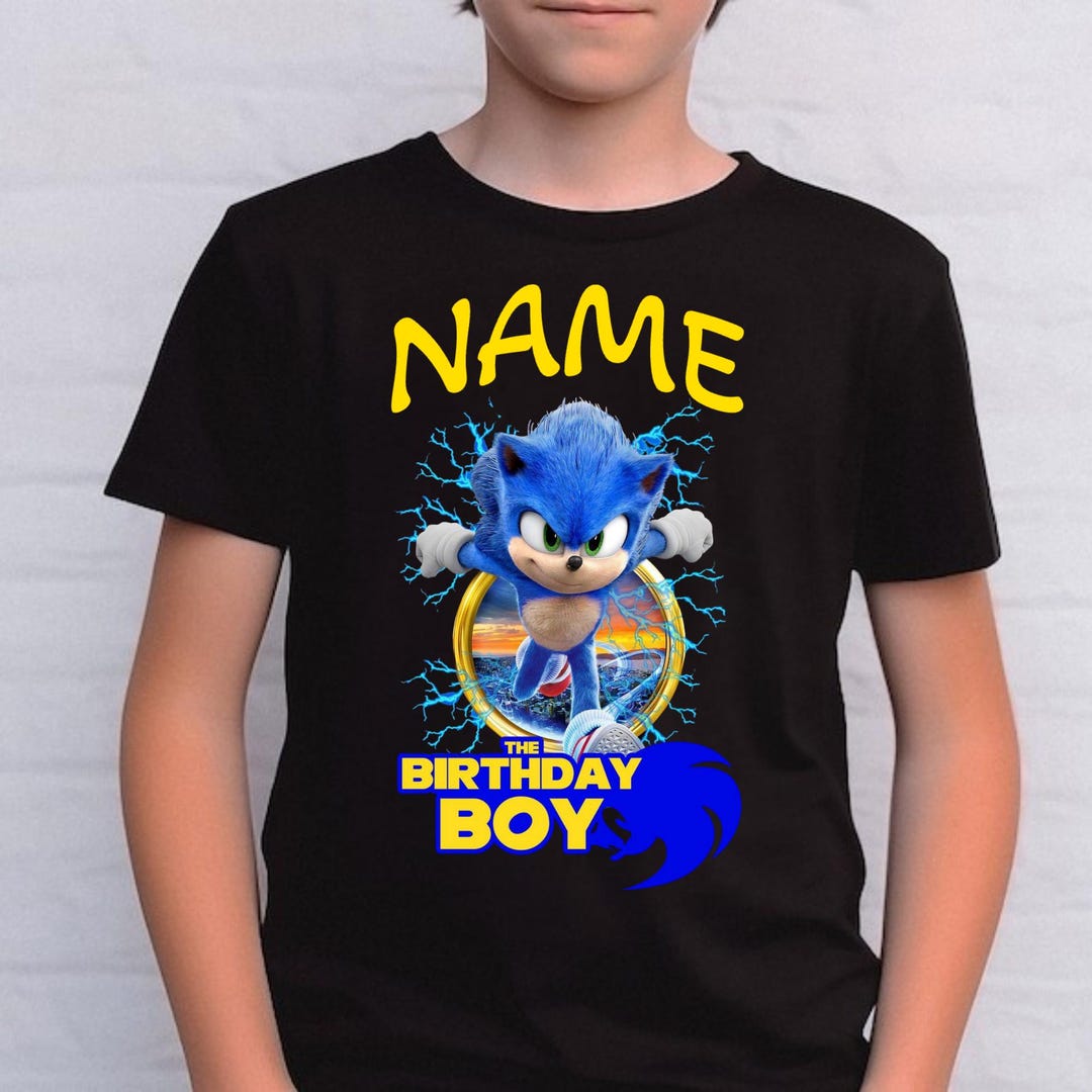 Sonic Birthday Shirt Personalized With Age and Name,custom Sonic Shirt ...