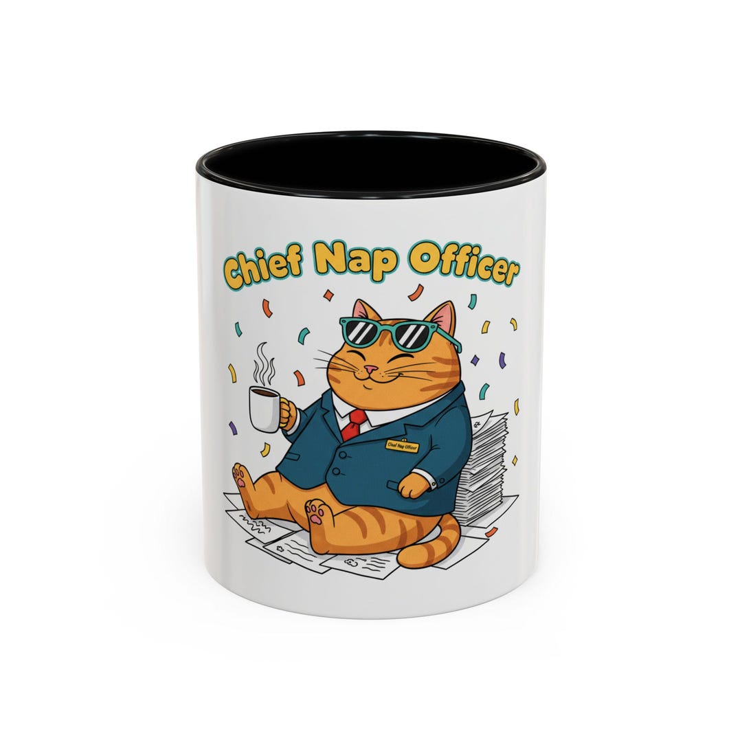Chief Nap Officer Cat Mug | Accent Coffee Mug - Etsy
