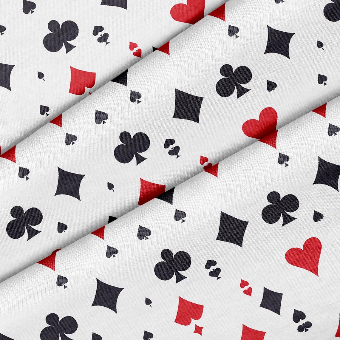 Playing Card Pattern, Fabric by the Yard, 58 In" Wide, for Sewing ...